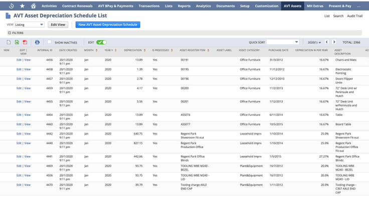 AVT Fixed Assets SuiteApp for NetSuite - ERP Software Solutions