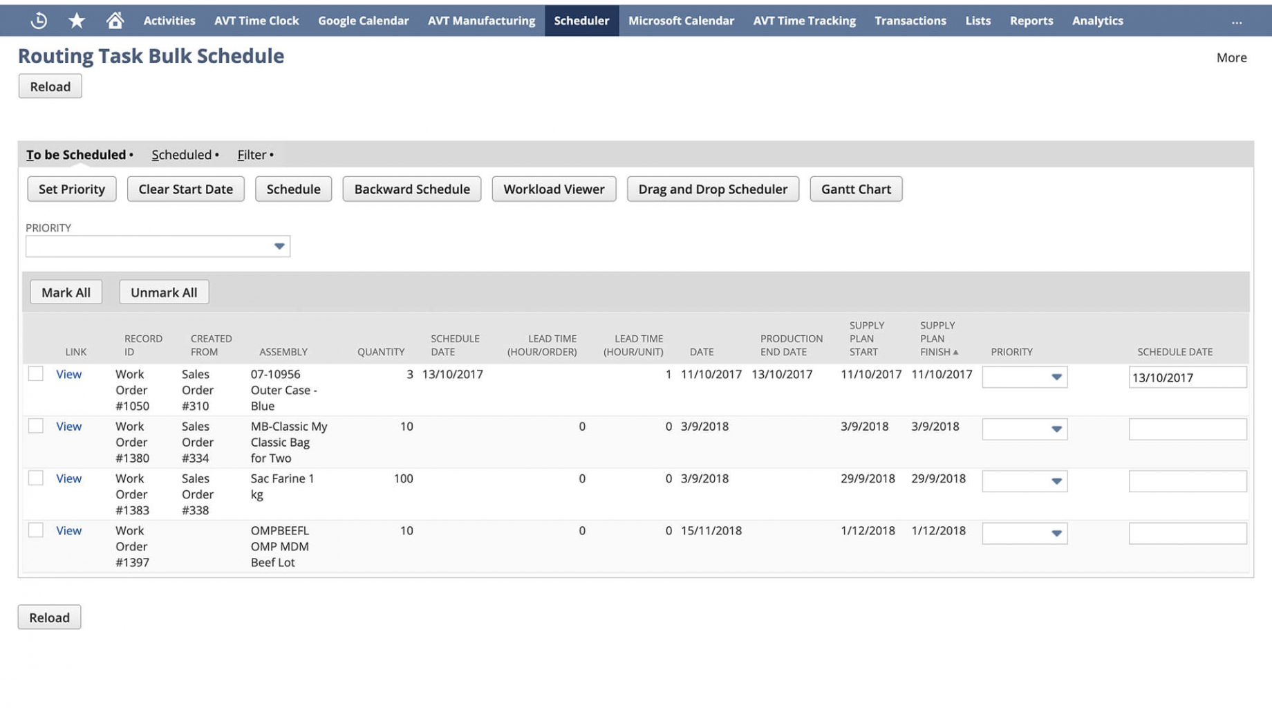 AVT Manufacturing SuiteApp Solution for NetSuite