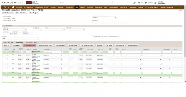 AVT Resource Management SuiteApp Solution on NetSuite